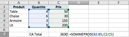 Multiplier facilement deux colonnes avec la fonction SOMMEPROD ...